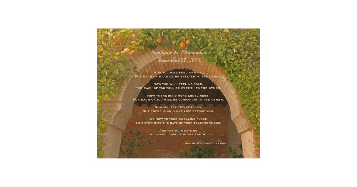 Apache Wedding Blessing Personalized Rustic Wood Wall Art | Zazzle