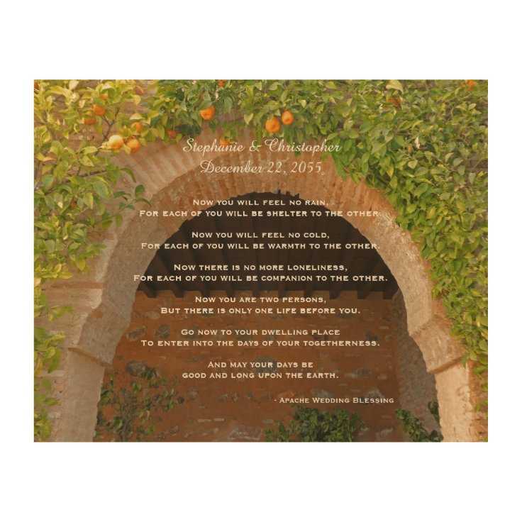 Apache Wedding Blessing Personalized Rustic Wood Wall Art | Zazzle