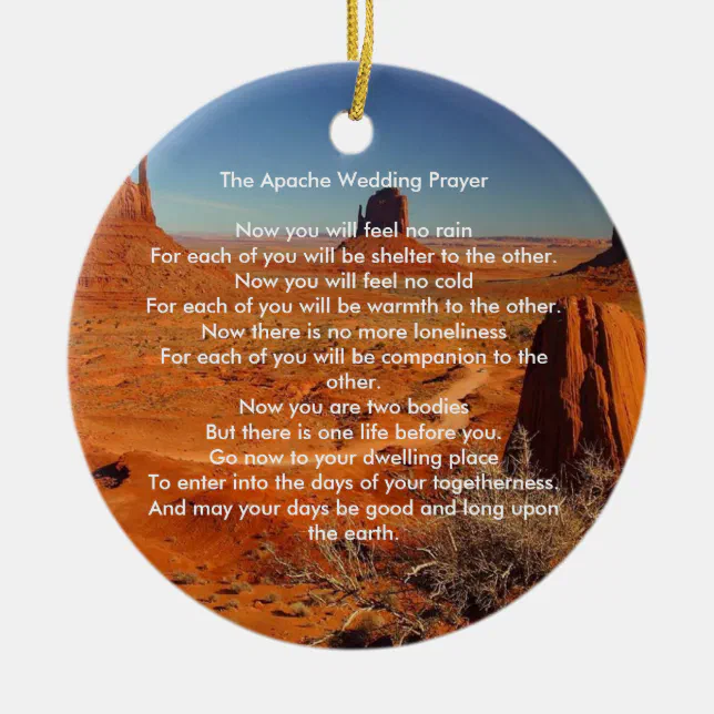 Apache Wedding Blessing Prayer - personalized Ceramic Ornament | Zazzle