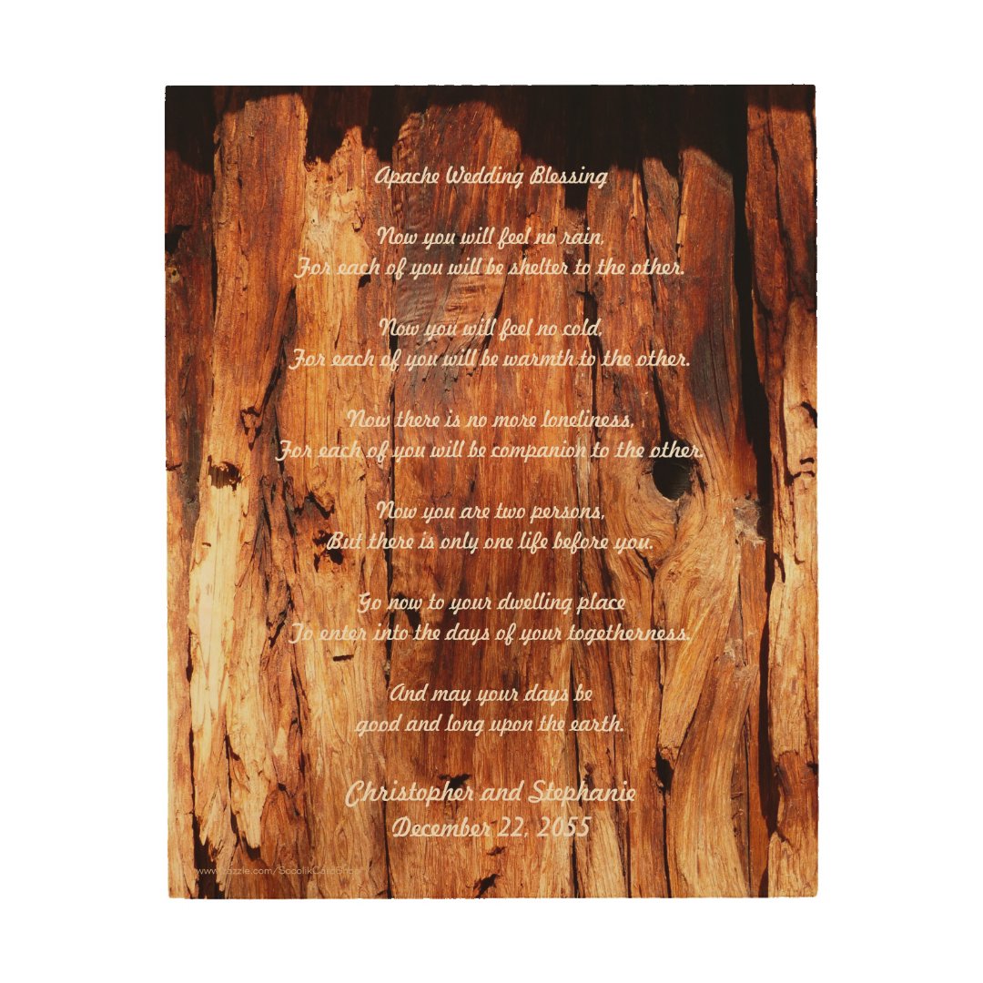 Apache Wedding Blessing Weathered Wood Wall Art | Zazzle