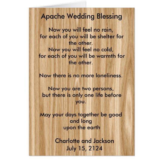 Apache Wedding Blessing Wood Grain | Zazzle.com