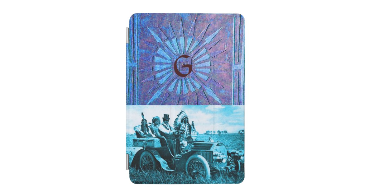 APACHES AND GERONIMO DRIVING A MOTOR CAR Blue iPad Mini Cover | Zazzle