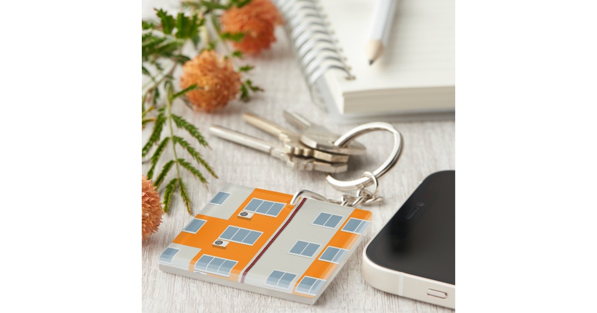 Apartment Building Keychain | Zazzle