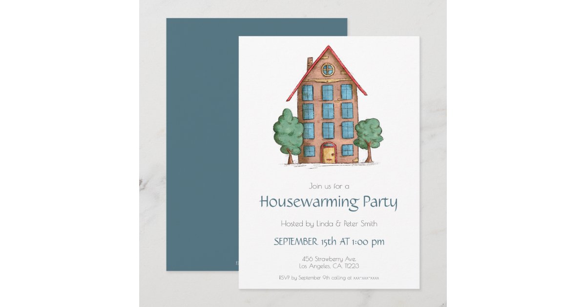 Apartment Building & Trees New Home Invitation | Zazzle