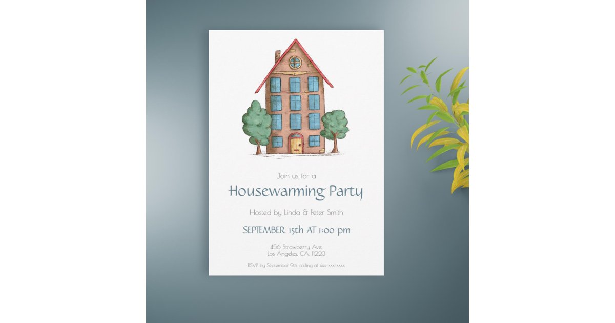 Apartment Building & Trees New Home Invitation | Zazzle