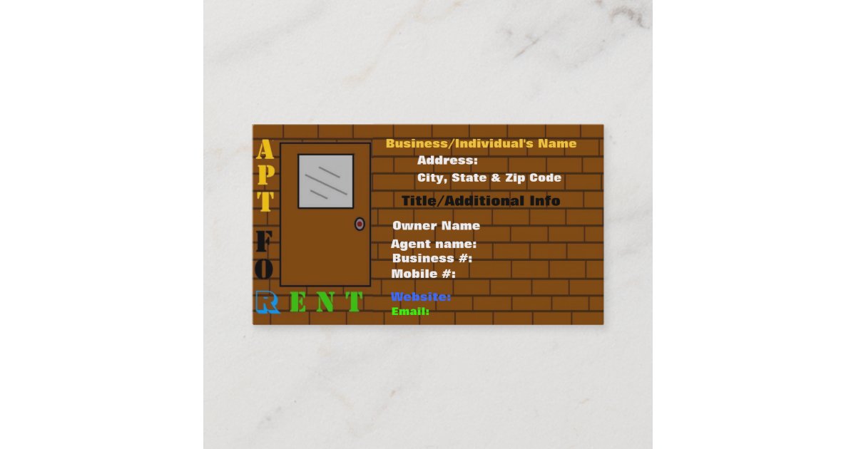 Apartment For Rent Business Card | Zazzle