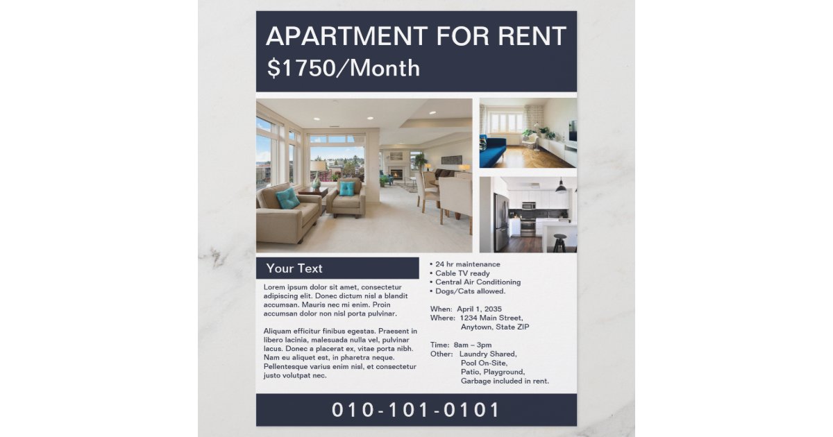 Apartment For Rent Flyer | Zazzle