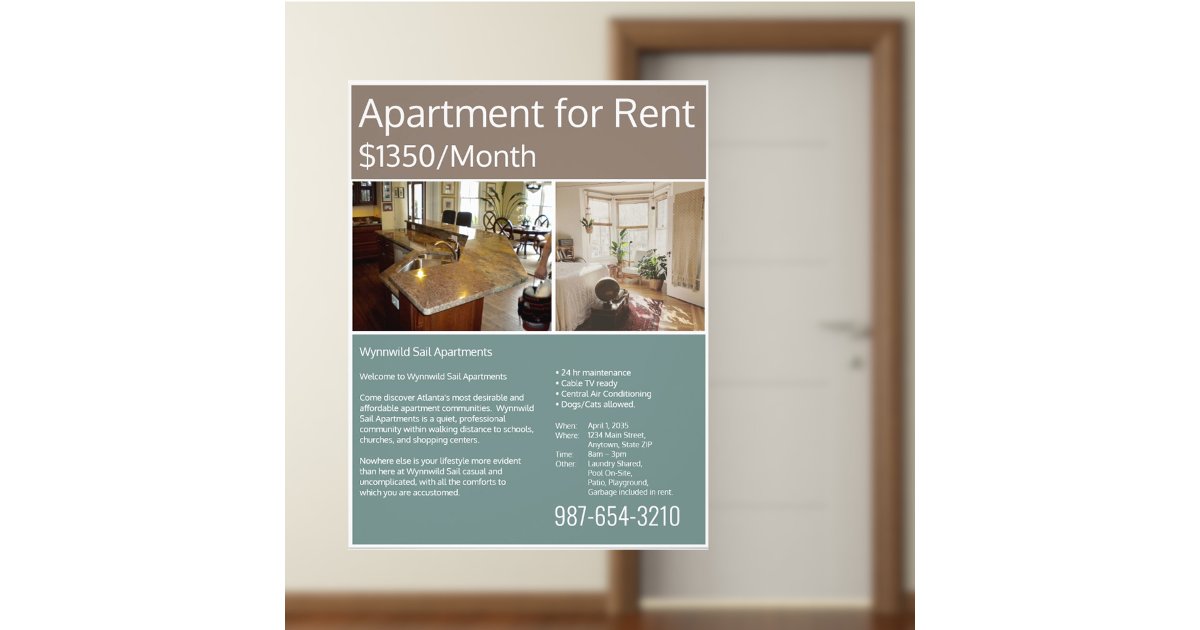 Apartment For Rent Flyer | Zazzle
