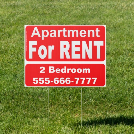 Apartment For Rent sign | Zazzle