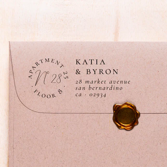 Apartment Number Return Address Self-inking Stamp | Zazzle