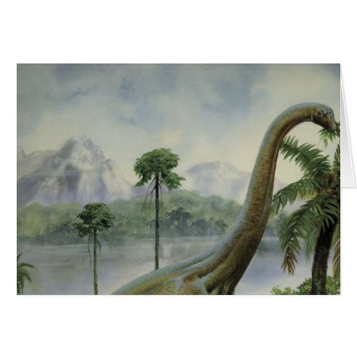 Apatosaurus (Brontosaurus) Eating Illustration Card | Zazzle