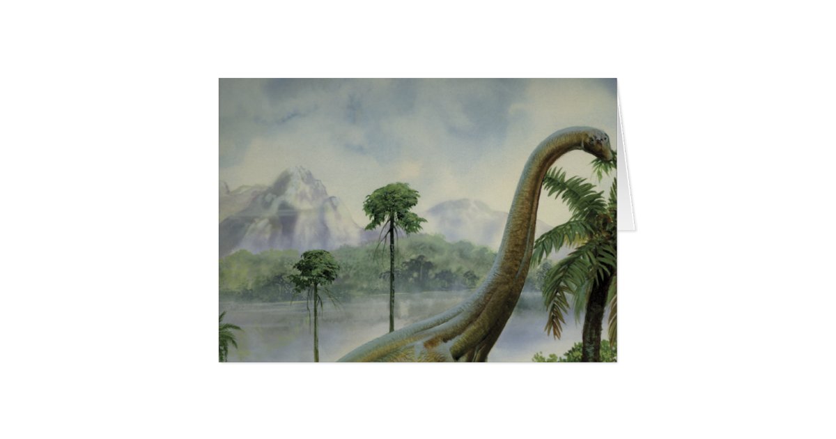 Apatosaurus (Brontosaurus) Eating Illustration Card | Zazzle