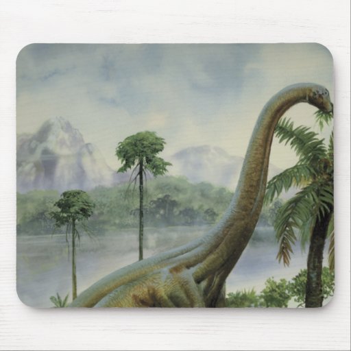 Apatosaurus (Brontosaurus) Eating Illustration Mouse Pad | Zazzle