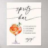 Aperol Spritz Bar Modern Calligraphy Table Sign | Zazzle