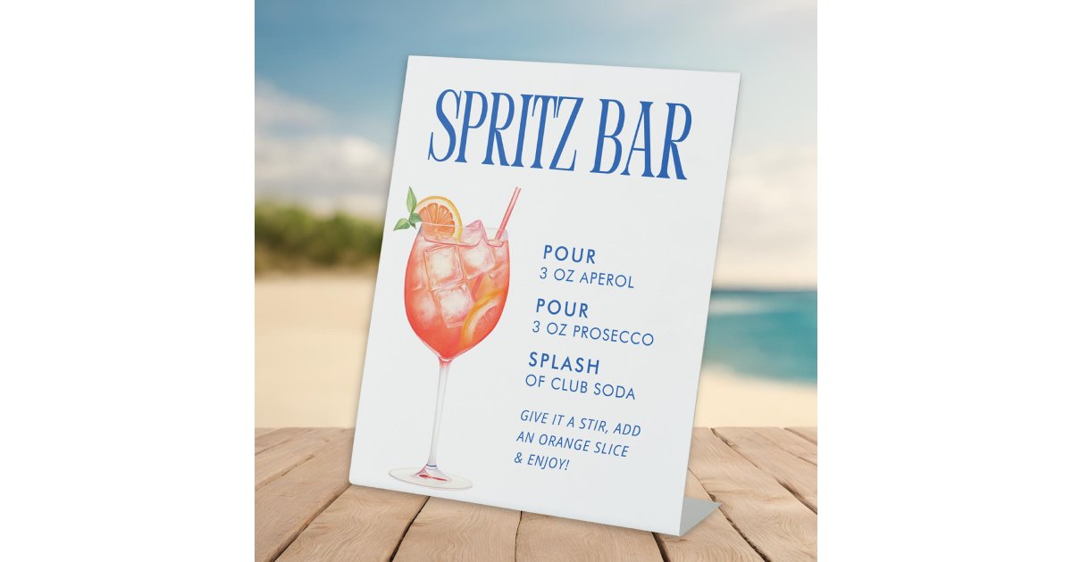 Aperol Spritz Bar Pedestal Sign | Zazzle
