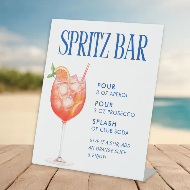 Aperol Spritz Bar Pedestal Sign | Zazzle