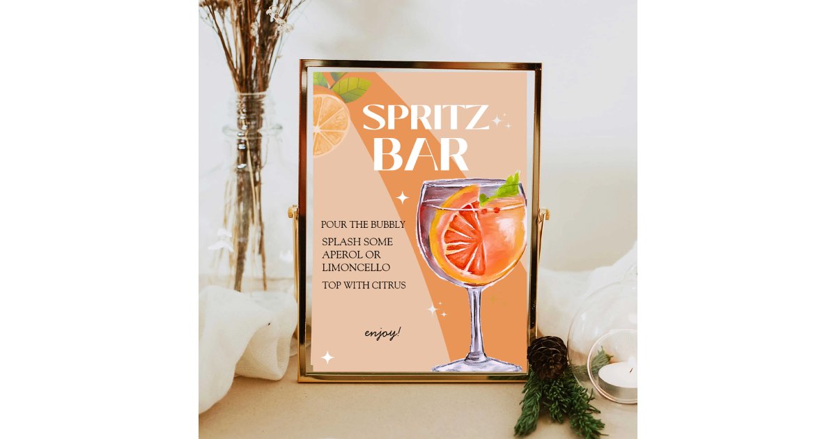 Aperol Spritz Bar Sign, Spritz Cocktail Print | Zazzle