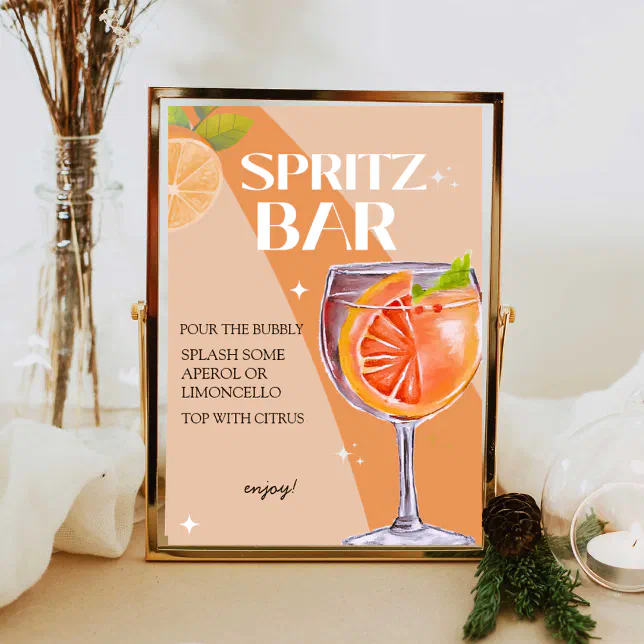 Aperol Spritz Bar Sign, Spritz Cocktail Print | Zazzle