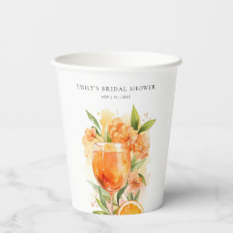 Aperol Spritz Bridal Shower Paper Cups | Zazzle