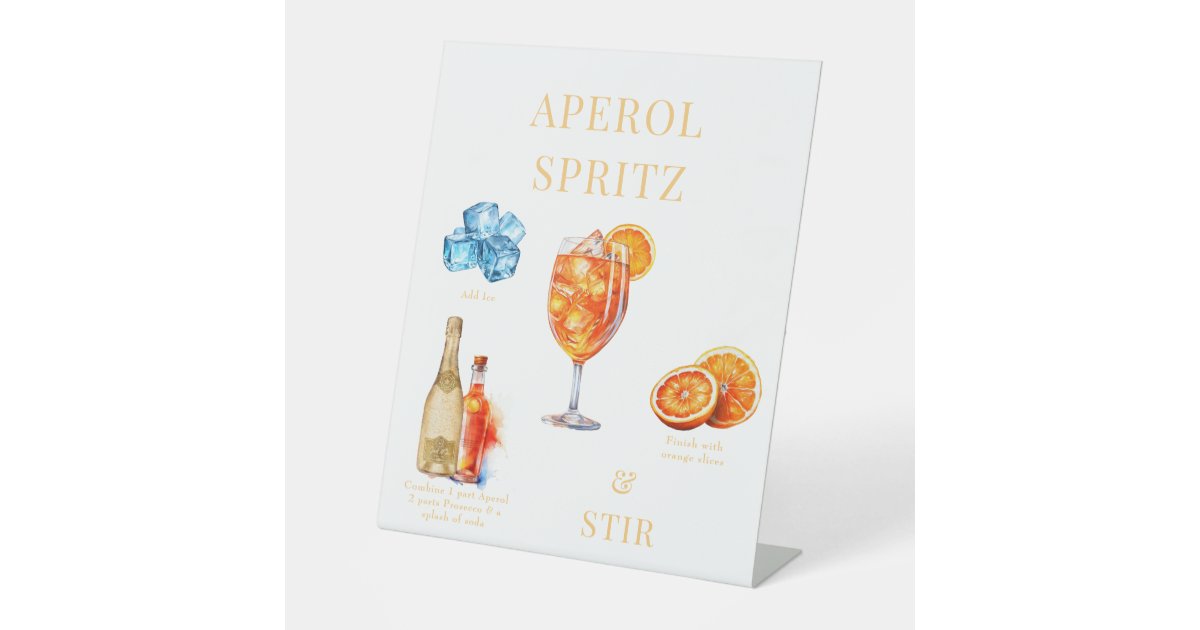 Aperol Spritz Drink Pedestal Sign | Zazzle