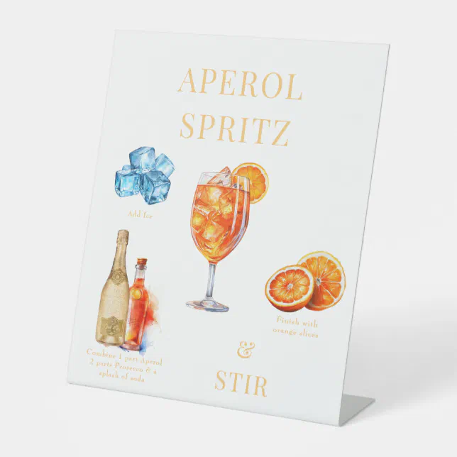 Aperol Spritz Drink Pedestal Sign | Zazzle