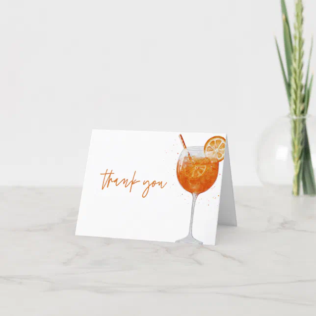 Aperol Spritz Thank You Cards Italy bridal shower | Zazzle