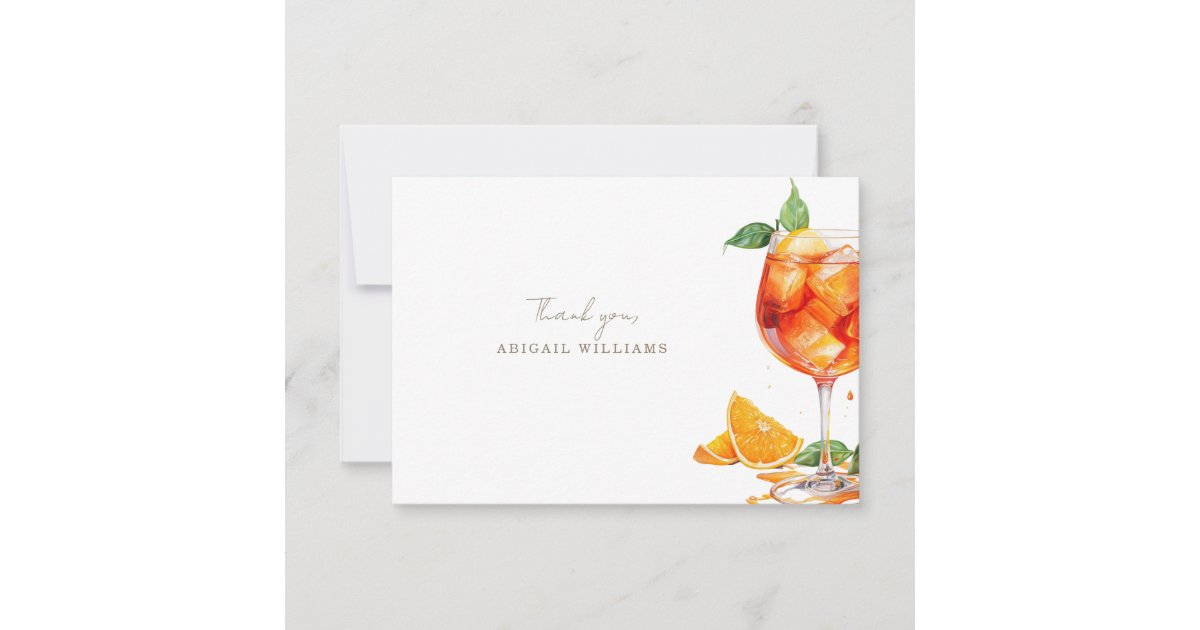 Aperol Sprtiz Bridal Shower Thank You | Zazzle
