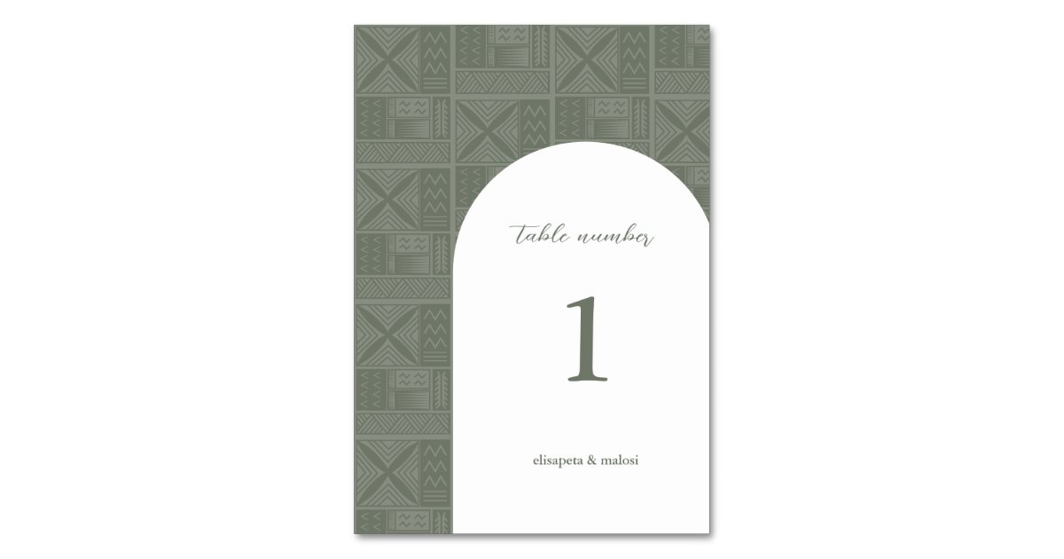 Apia Wedding Table Number | Zazzle