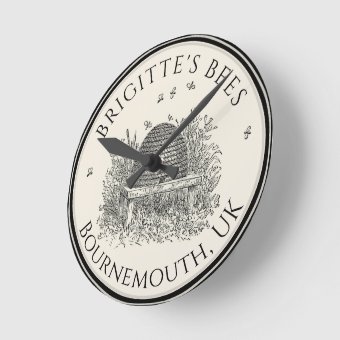 Apiary Business Beekeeper Clock Border Skep | Zazzle