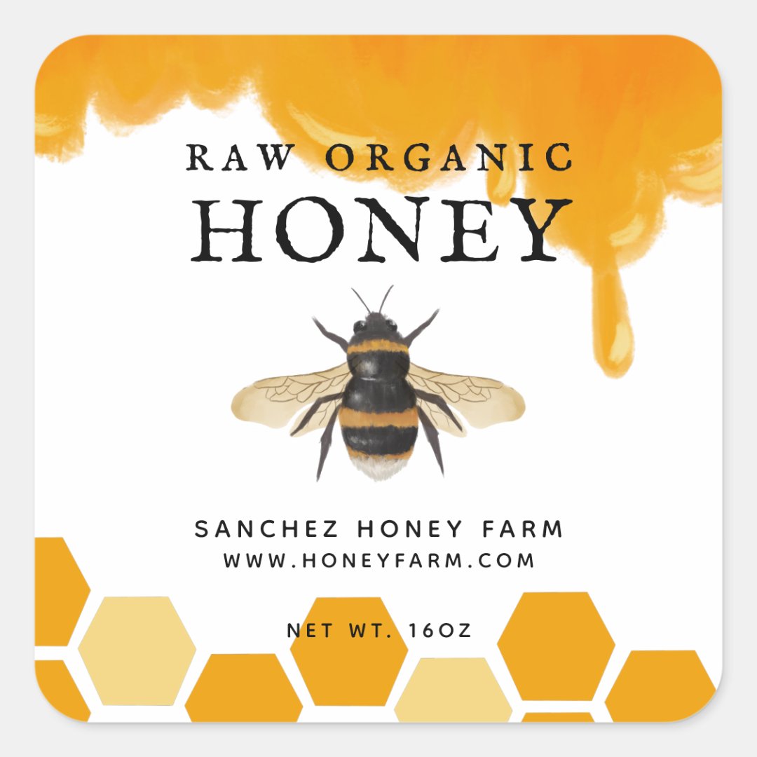 Apiary Honey Farm Jar Labels | Zazzle