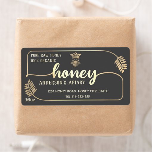 Apiary vintage calligraphy honey branch label | Zazzle