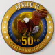 Apollo 11 50th Anniversary Golden Eagle and Moon - Button | Zazzle