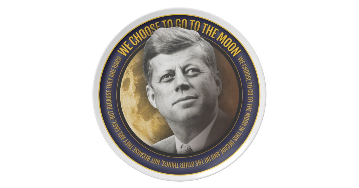 Apollo 11 50th Anniversary JFK We Choose Speech Dinner Plate | Zazzle