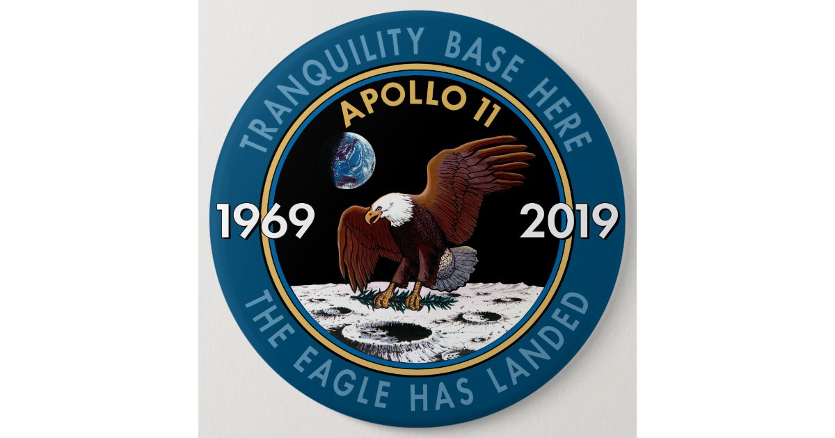 Apollo 11 50th Anniversary Mission Patch Insignia Button | Zazzle