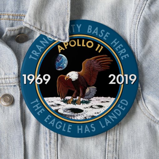 Apollo 11 50th Anniversary Mission Patch Insignia Button | Zazzle