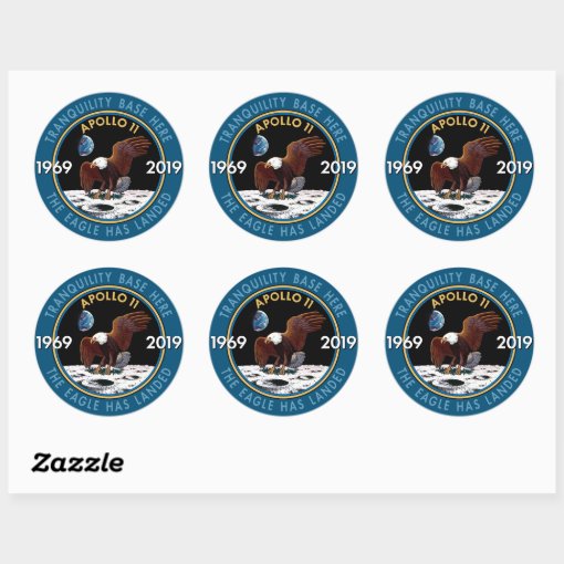 Apollo 11 50th Anniversary Mission Patch Insignia Classic Round Sticker ...