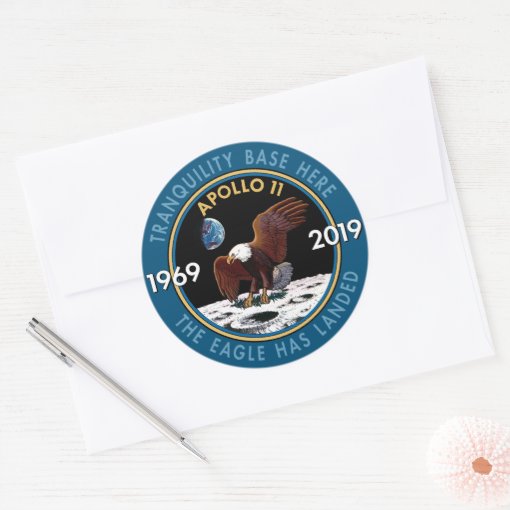 Apollo 11 50th Anniversary Mission Patch Insignia Classic Round Sticker ...