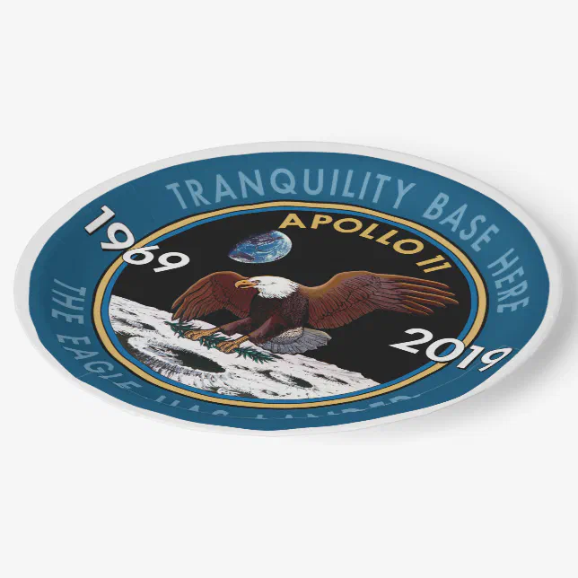 Apollo 11 50th Anniversary Mission Patch Insignia Paper Plates | Zazzle