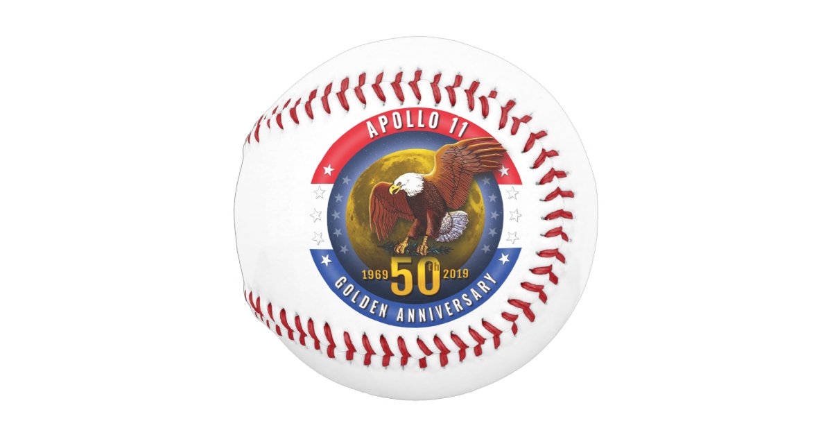 Apollo 11 50th Anniversary Patriotic Moon Eagle - Baseball | Zazzle