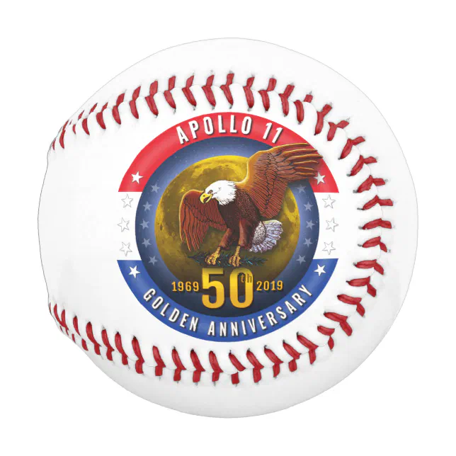 Apollo 11 50th Anniversary Patriotic Moon Eagle - Baseball | Zazzle