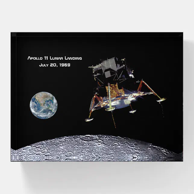 Apollo 11 Lunar Landing Paperweight | Zazzle