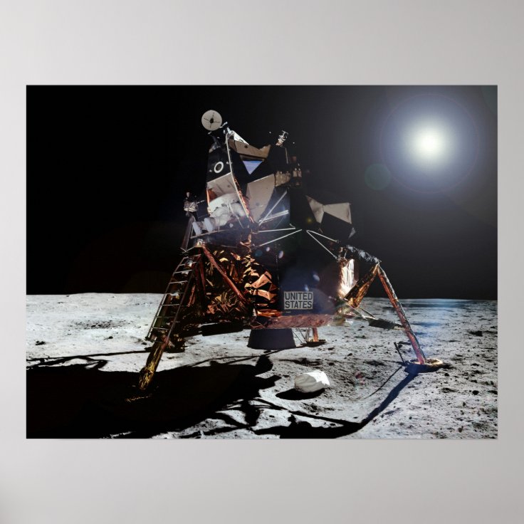 Apollo 11 Lunar Module "Eagle" on the Moon Poster | Zazzle