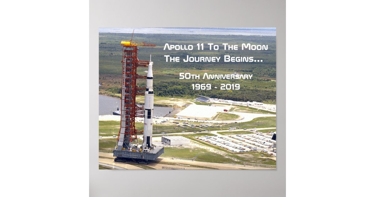 Apollo 11 Mission to the Moon Anniversary Poster | Zazzle