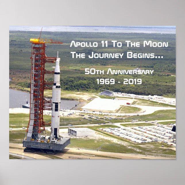 Apollo 11 Mission to the Moon Anniversary Poster | Zazzle