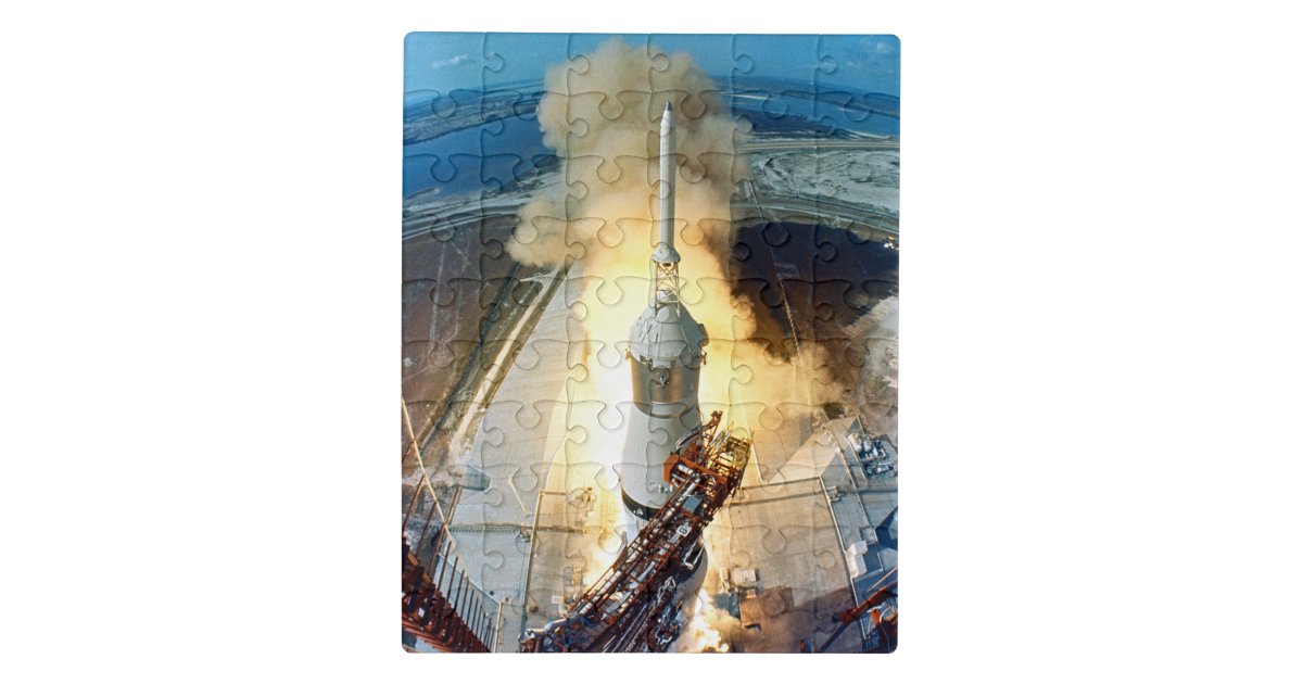 Apollo 11 Moon Landing Launch Kennedy Space Center Jigsaw Puzzle | Zazzle