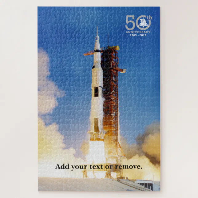 Apollo 11 Moon Mission Saturn V, 50th Anniversary, Jigsaw Puzzle | Zazzle