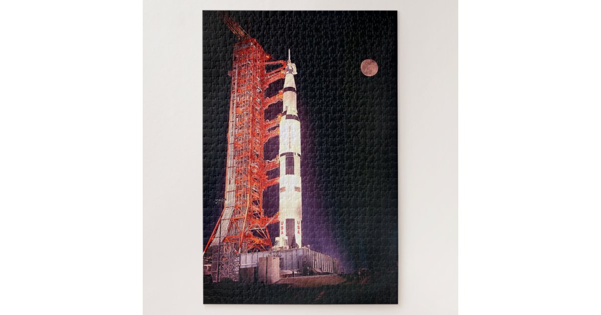 Apollo 11 Saturn V Rocket Jigsaw Puzzle | Zazzle