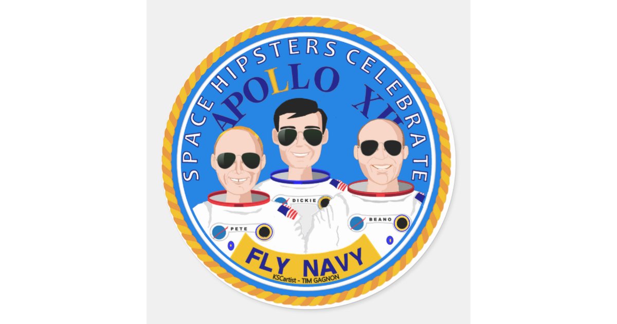 Apollo 12 50th anniversary stickers | Zazzle