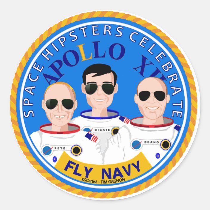 Apollo 12 50th anniversary stickers | Zazzle.com