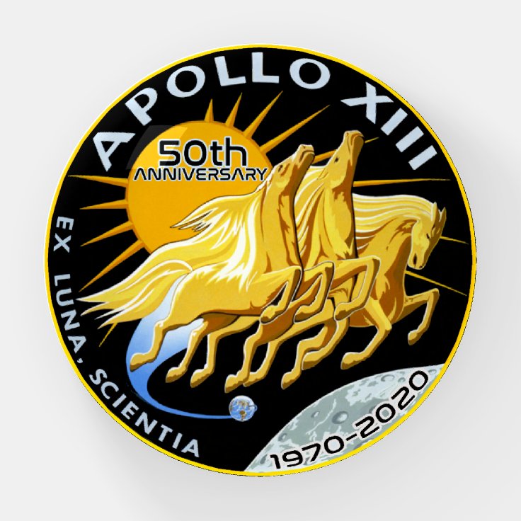 Apollo 13 - 50th Anniversary 1970-2020 Paperweight | Zazzle